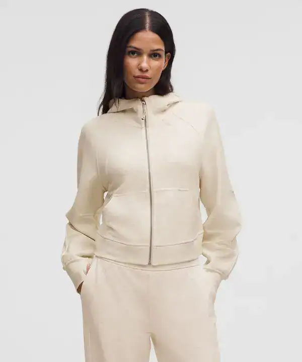 Lululemon Scuba Oversized Full-Zip Hoodie - Heathered Light Ivory